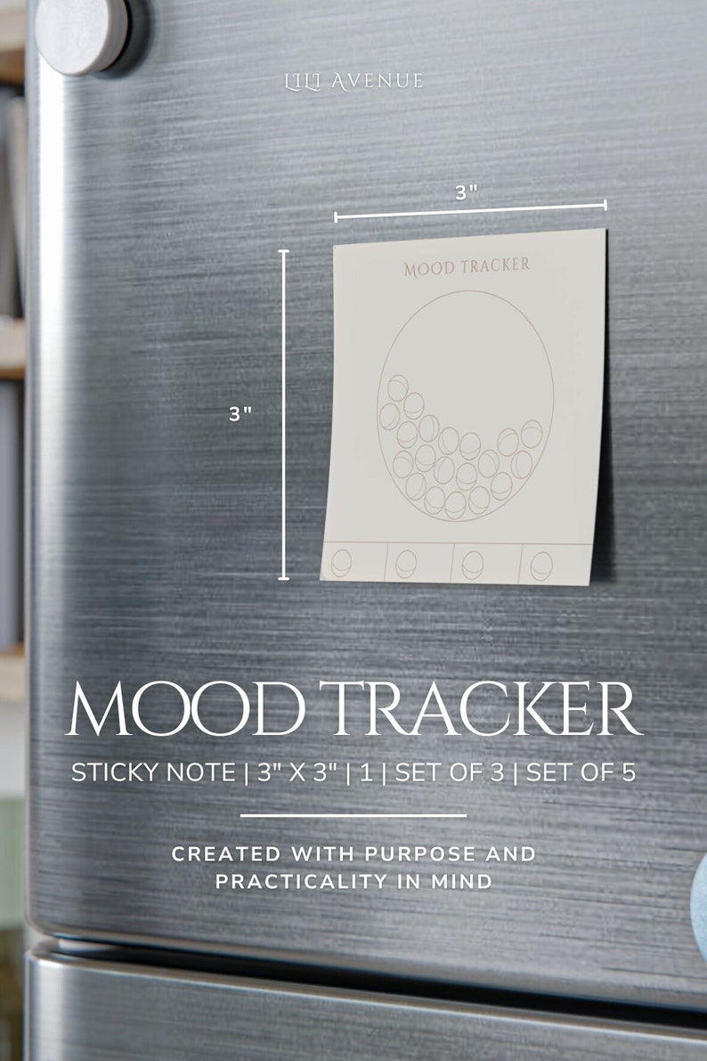 Sticky Notes Wellness Notepad Mood Chart Template Sticky Note Mini Mood ...