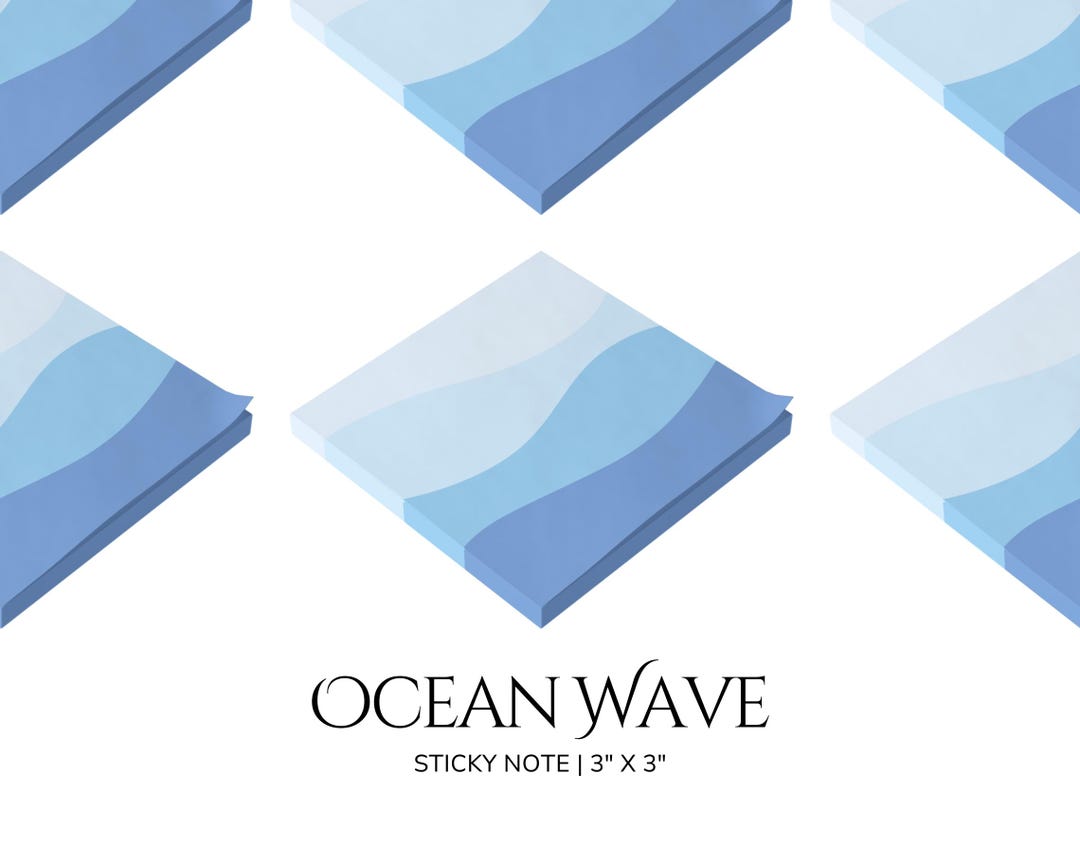 Ocean Sticky Note Blue Post It Planner Stationery Items Bullet Journal ...
