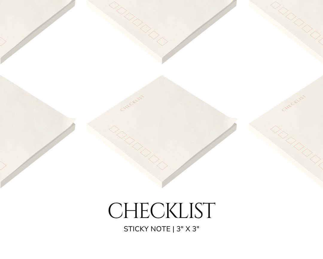 Check Box Note Pad Daily to Do Sticky Bullet Points List Sticky Notes ...