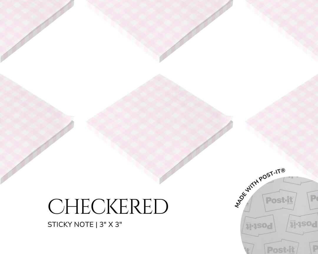 Pink Checkered Notes Tiny Notepad Pink Grid Notes Girl Boss Supplies - Etsy