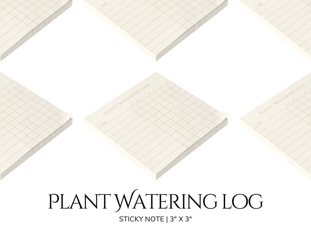 Plant Watering Tracker Sticky Note Plant Care Watering Log Office Plant ...