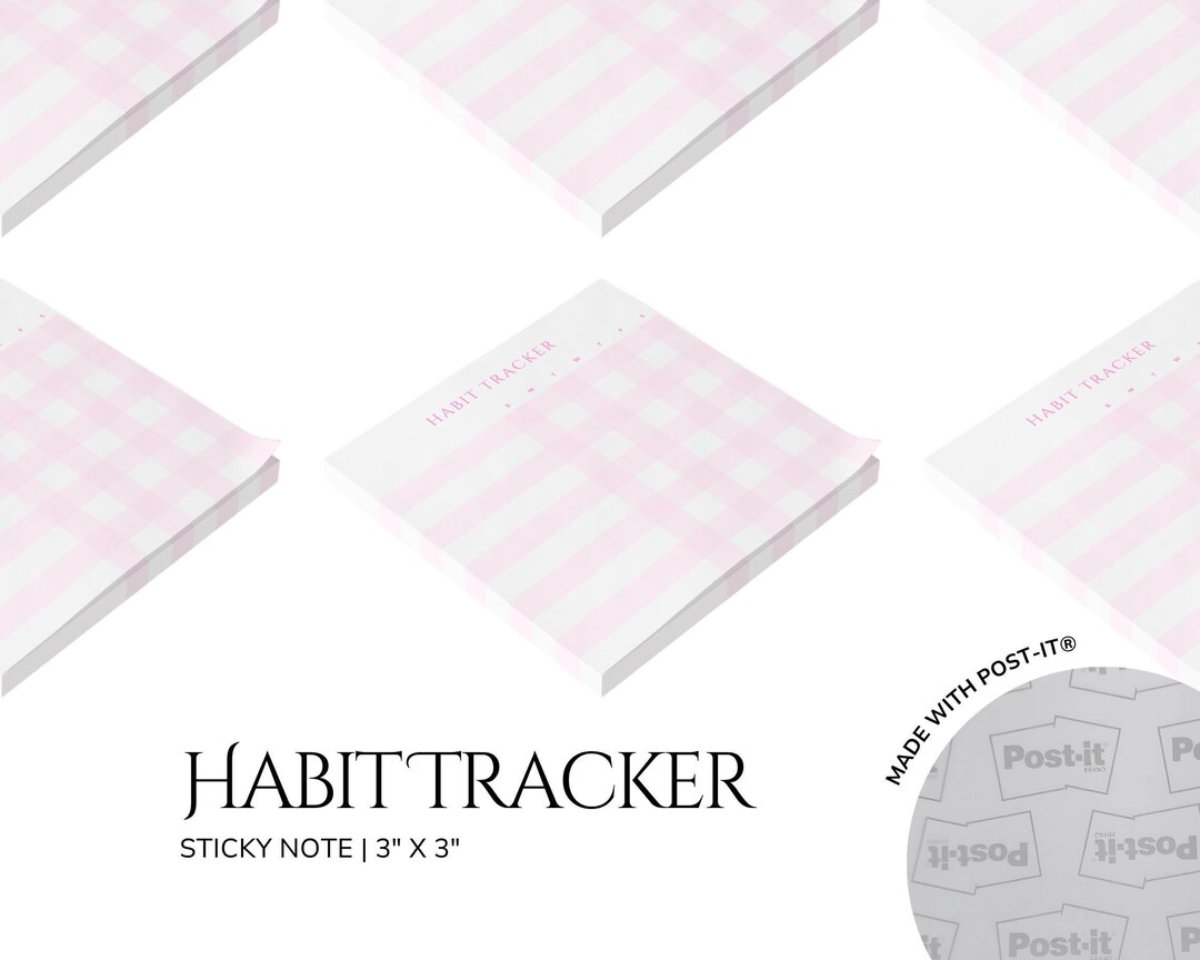 Habit Tracking Sticky Notes Habit Note Pad Habit Tracker Daily Sticky ...