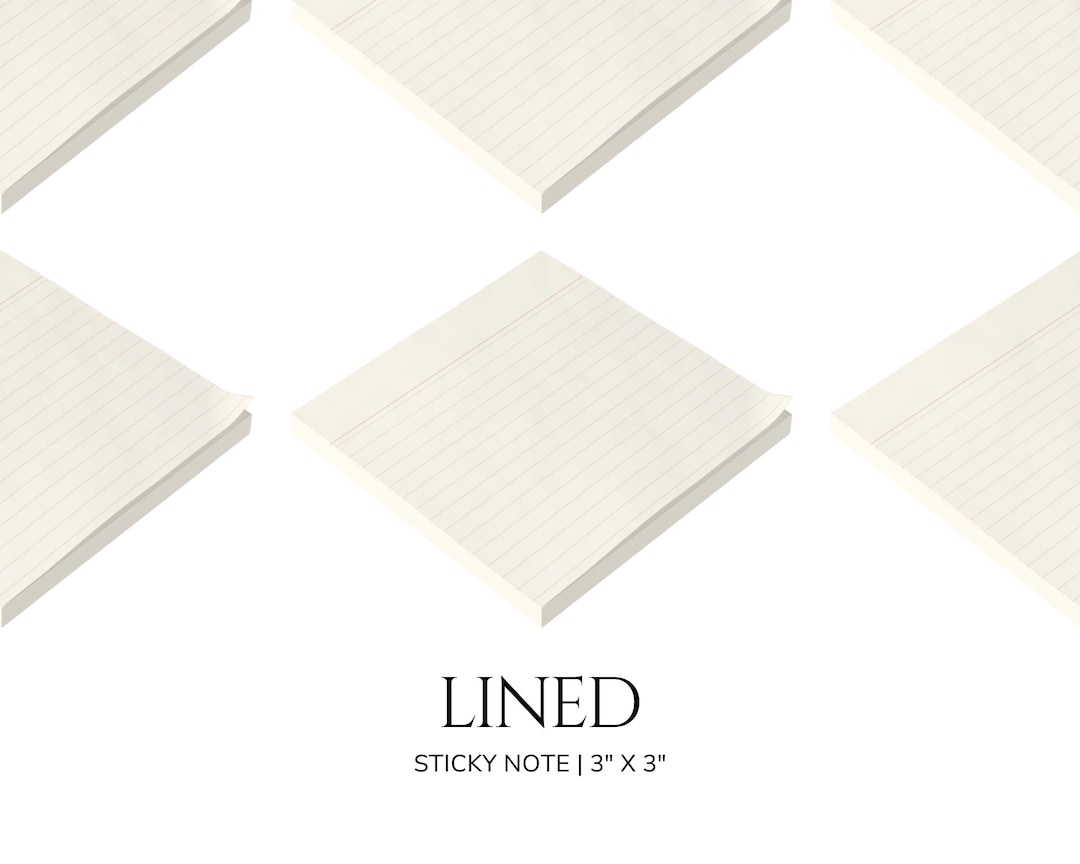 Lined Sticky Notes Office Supplies Note Pad Planning Essentials School ...
