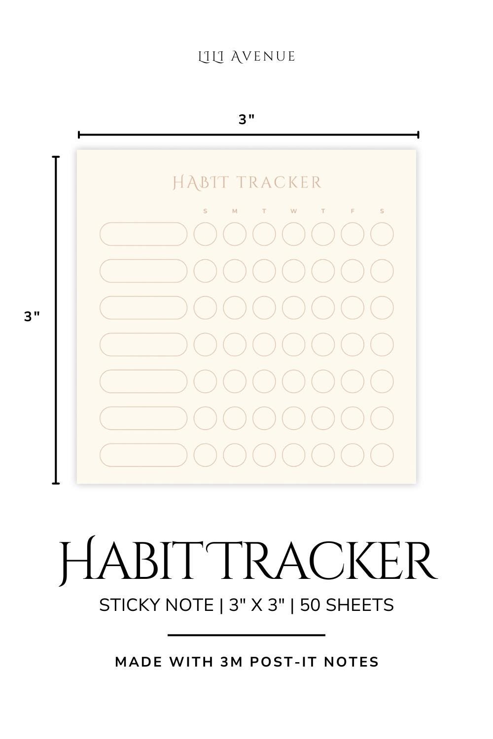 Habit Tracker Sticky Notes Post It Planner Tracker Notes Daily Habits ...