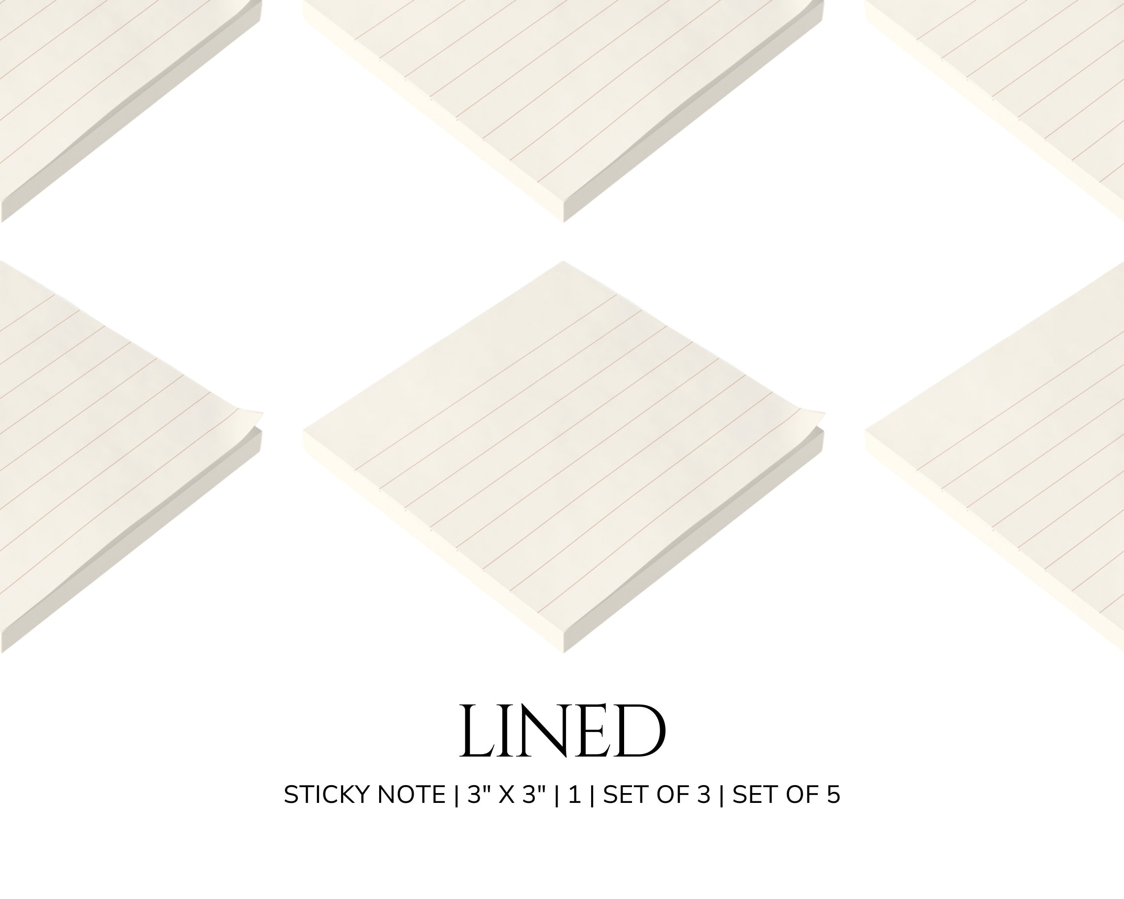 Lined Paper Notepad Lined Writing Stationery Sticky Notes With Lines ...