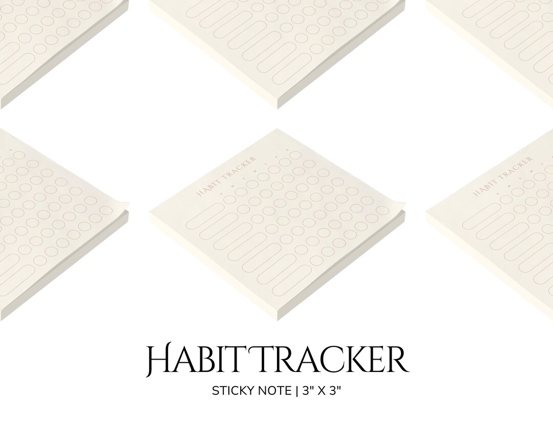 Habit Tracker Sticky Notes Post It Planner Tracker Notes Daily Habits ...