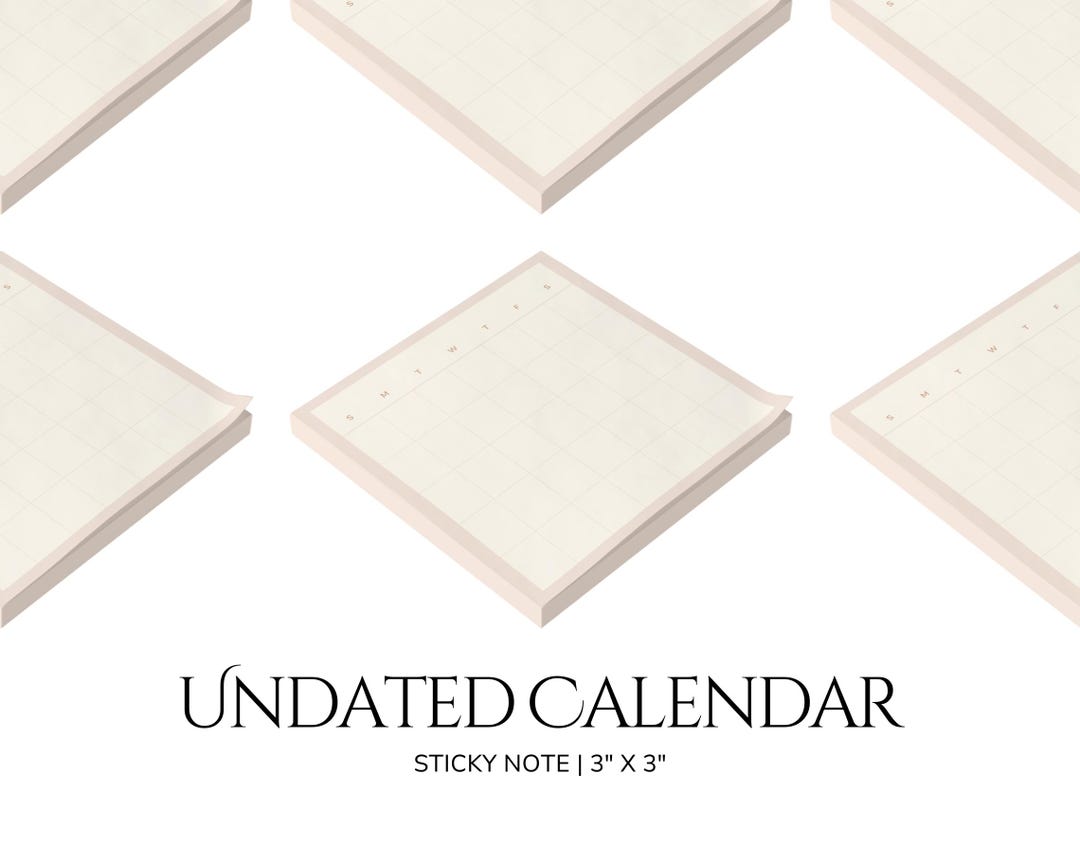 Mini Undated Calendar Memo Pad Sticky Mini Calendar Sticky Note Planner ...