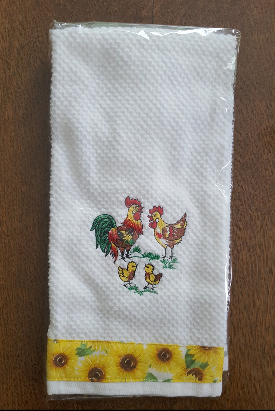 Country Themed Chicken Towel, Sunflower Towel Rooster Towel, Farmhouse ...