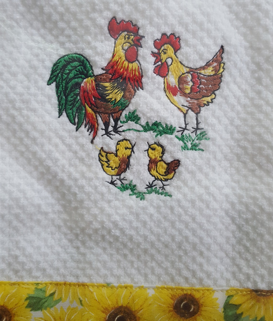 Country Themed Chicken Towel Sunflower Towel Rooster Towel - Etsy