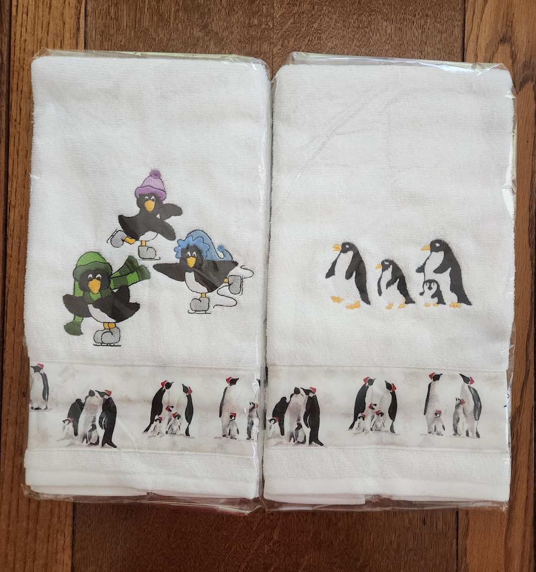 2 Penguin Kitchen Towels, Winter Decor, Winter Towels, Christmas Towels ...