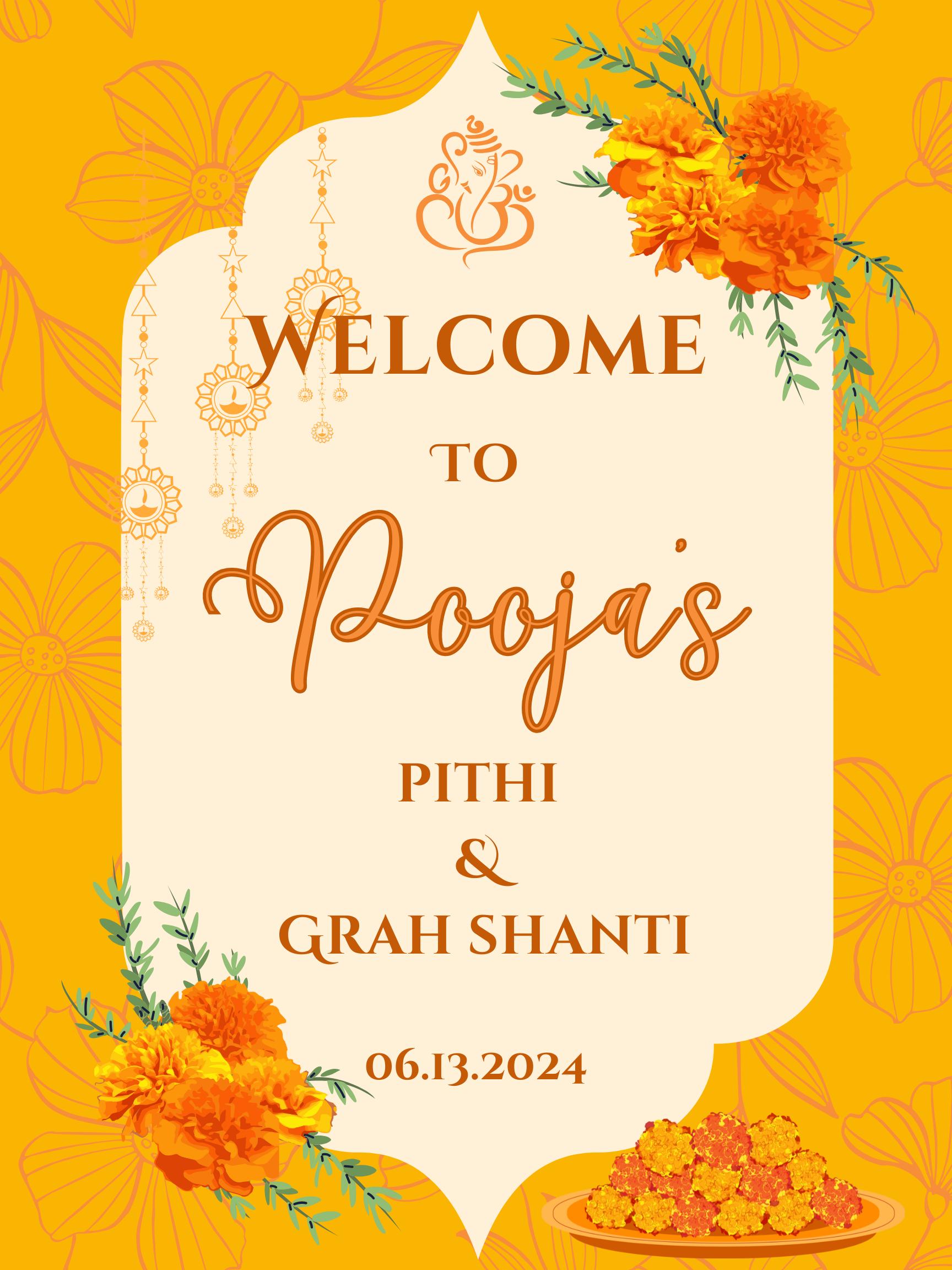 Haldi Welcome Sign | Pithi | Grah Shanti | Haldi | Wedding Decor - Etsy