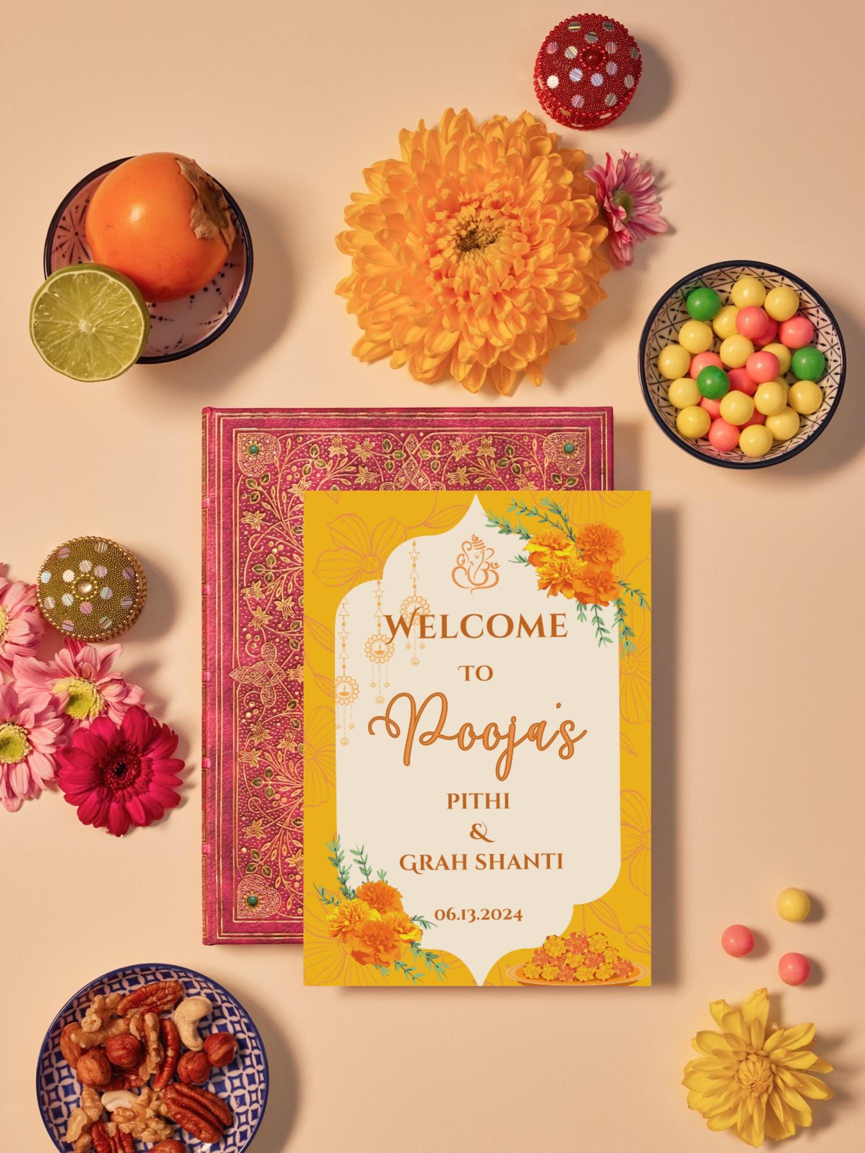 Haldi Welcome Sign | Pithi | Grah Shanti | Haldi | Wedding Decor - Etsy