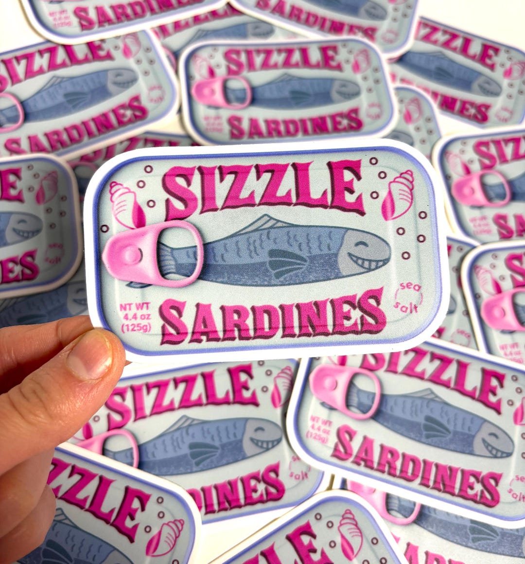 Blue Sardine Tin Vinyl Sticker: Funny Colorful Fish Decal - Etsy
