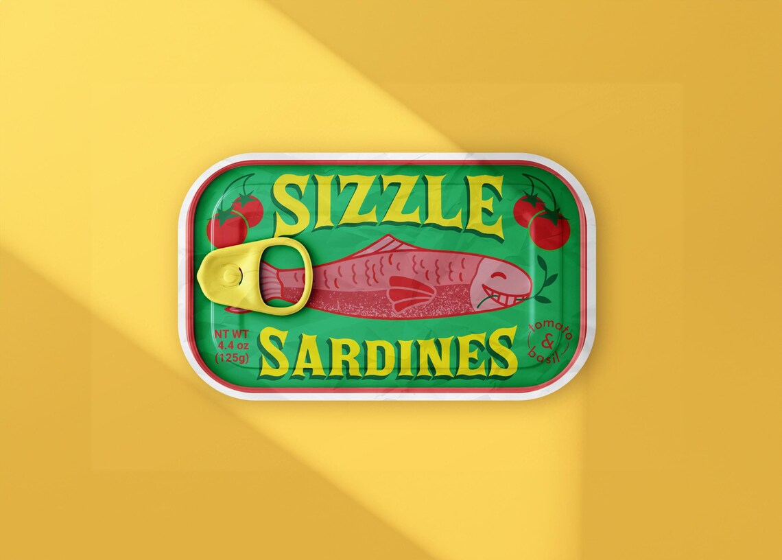 Colorful Sardine Tin Sticker - Etsy