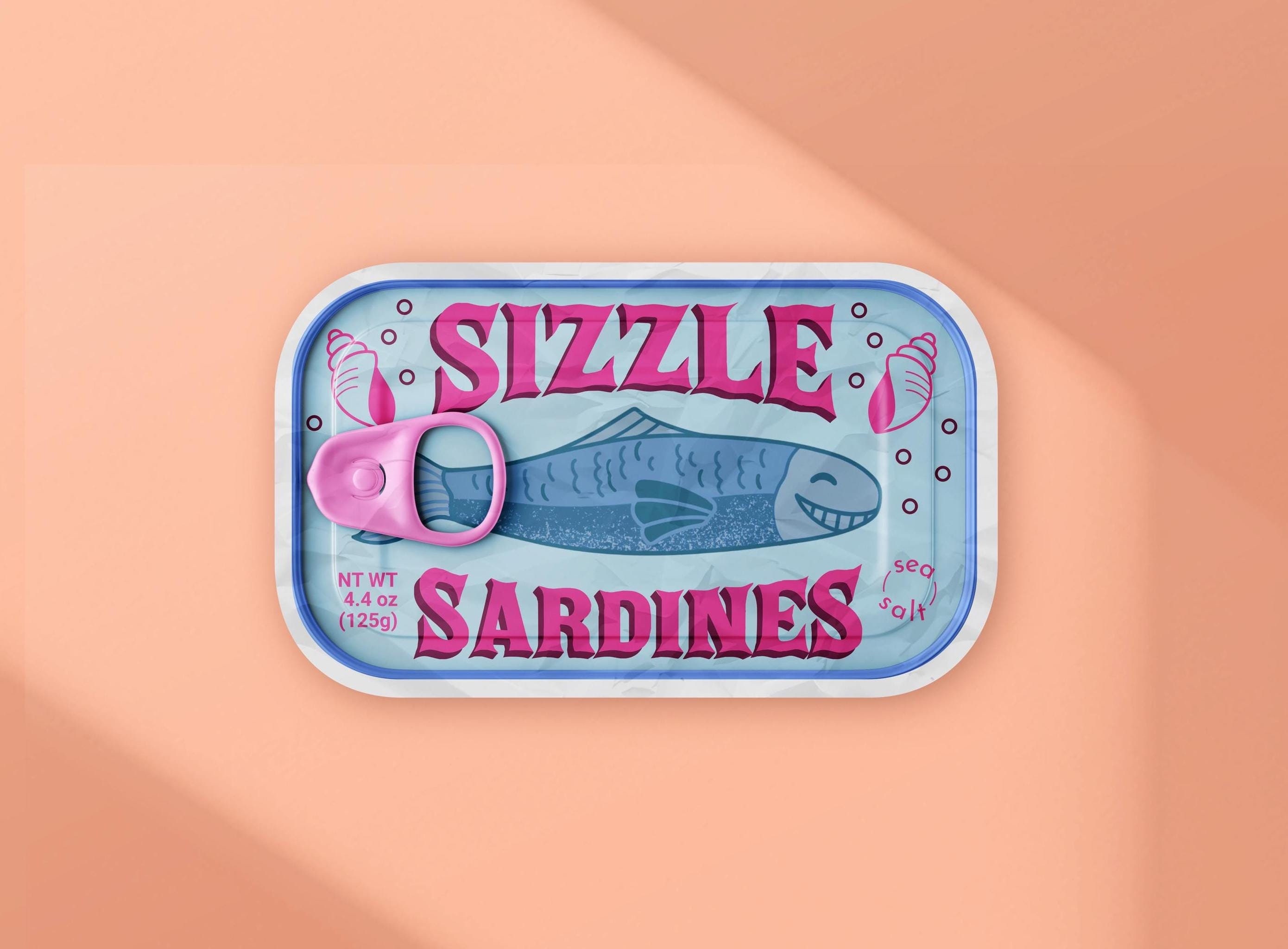Blue Sardine Tin Sticker - Etsy