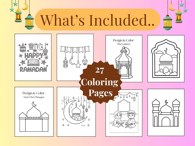 Ramadan & Eid Kids Activity Bundle Printable (65 Pages) | Islamic ...