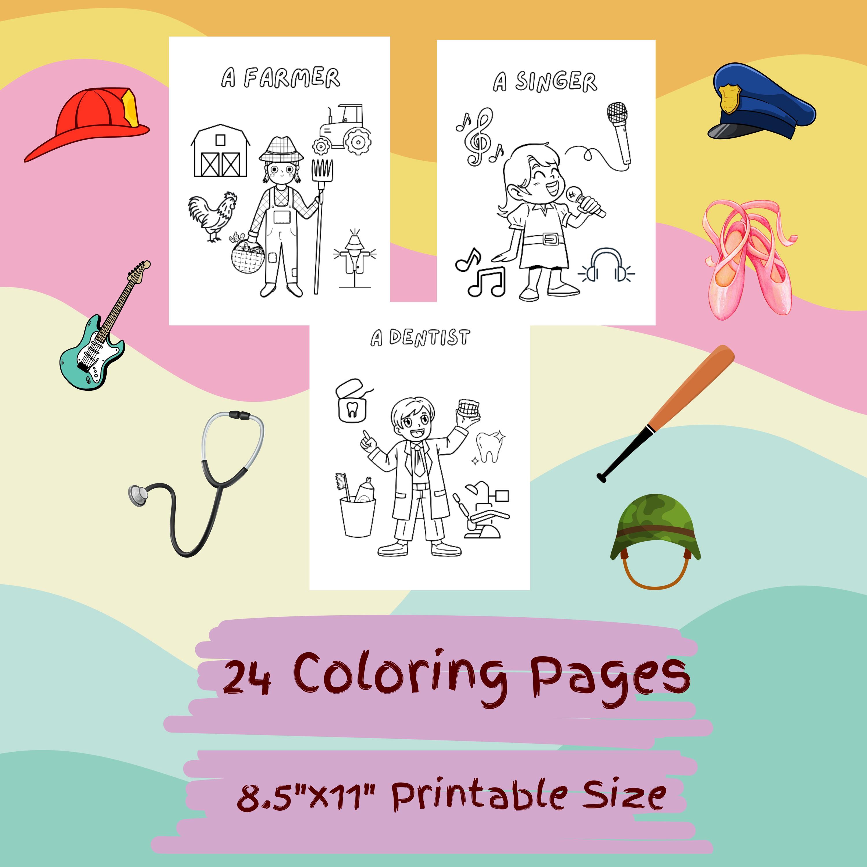 Professions Coloring Pages for Kids: Career Exploration (PDF Digital ...