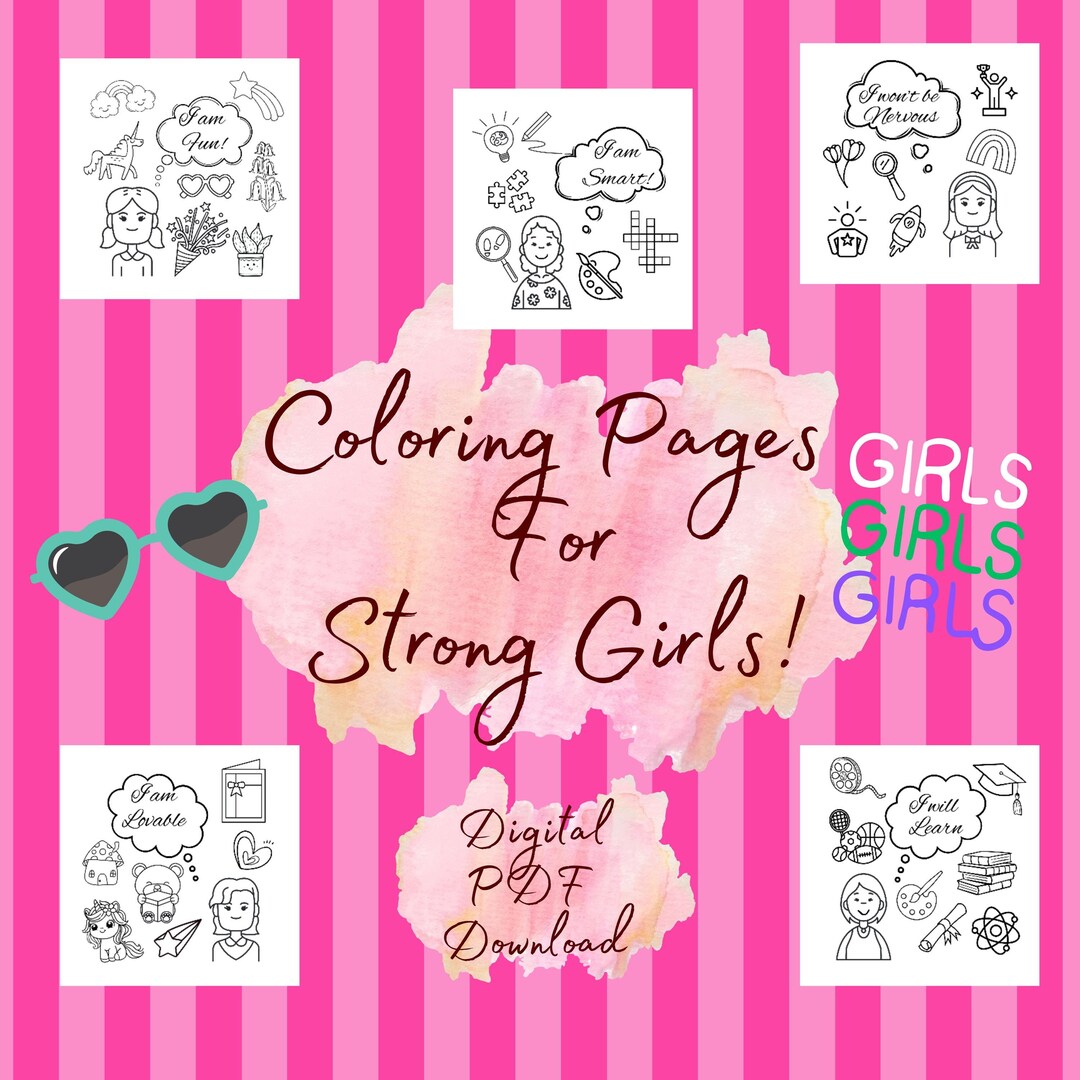 Girls Coloring Pages, Instant Download PDF, Empowering Fun Printables ...