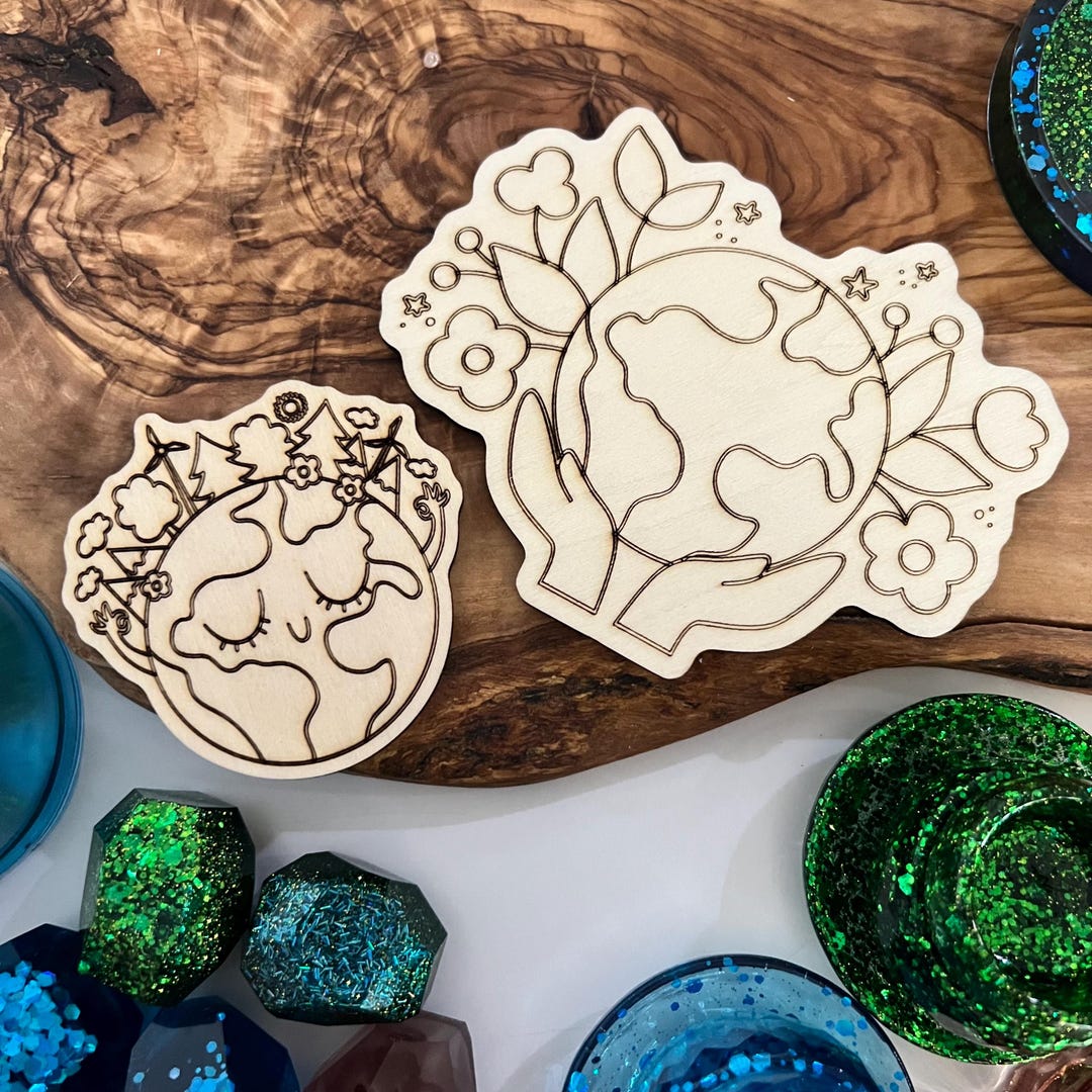 Earth Day Wooden Cutouts, Earth Wooden Craft, Wooden Loose Parts, Plant ...