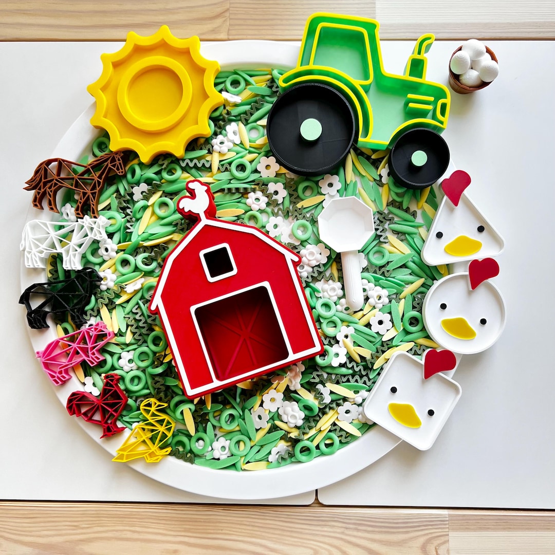 Farm Sensory Play, Barn and Tractor Trays, Eco Filler, Farm Animals - Etsy