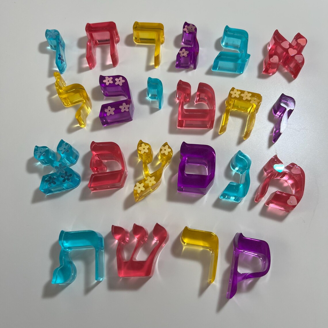 Alef Bet Letters Hebrew Resin Letters Sensory Alphabet Resin Letters ...
