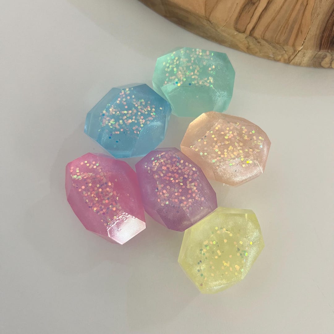 Pearly Pastel Resin Rocks Loose Parts, 6 Resin Rocks Montessori Sensory ...