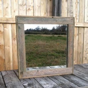 Rustic Decor - Reclaimed Wood Mirror - Man Cave - Industrial Rustic ...