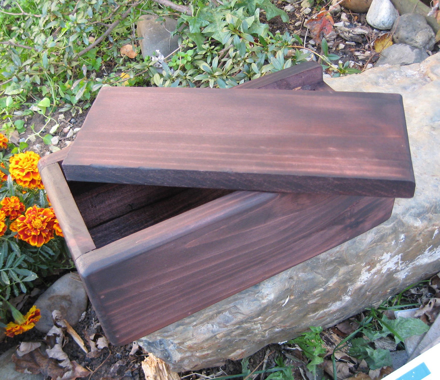 Dark Wood Box Candle Photo or Memory Keepsake Boxes | Etsy