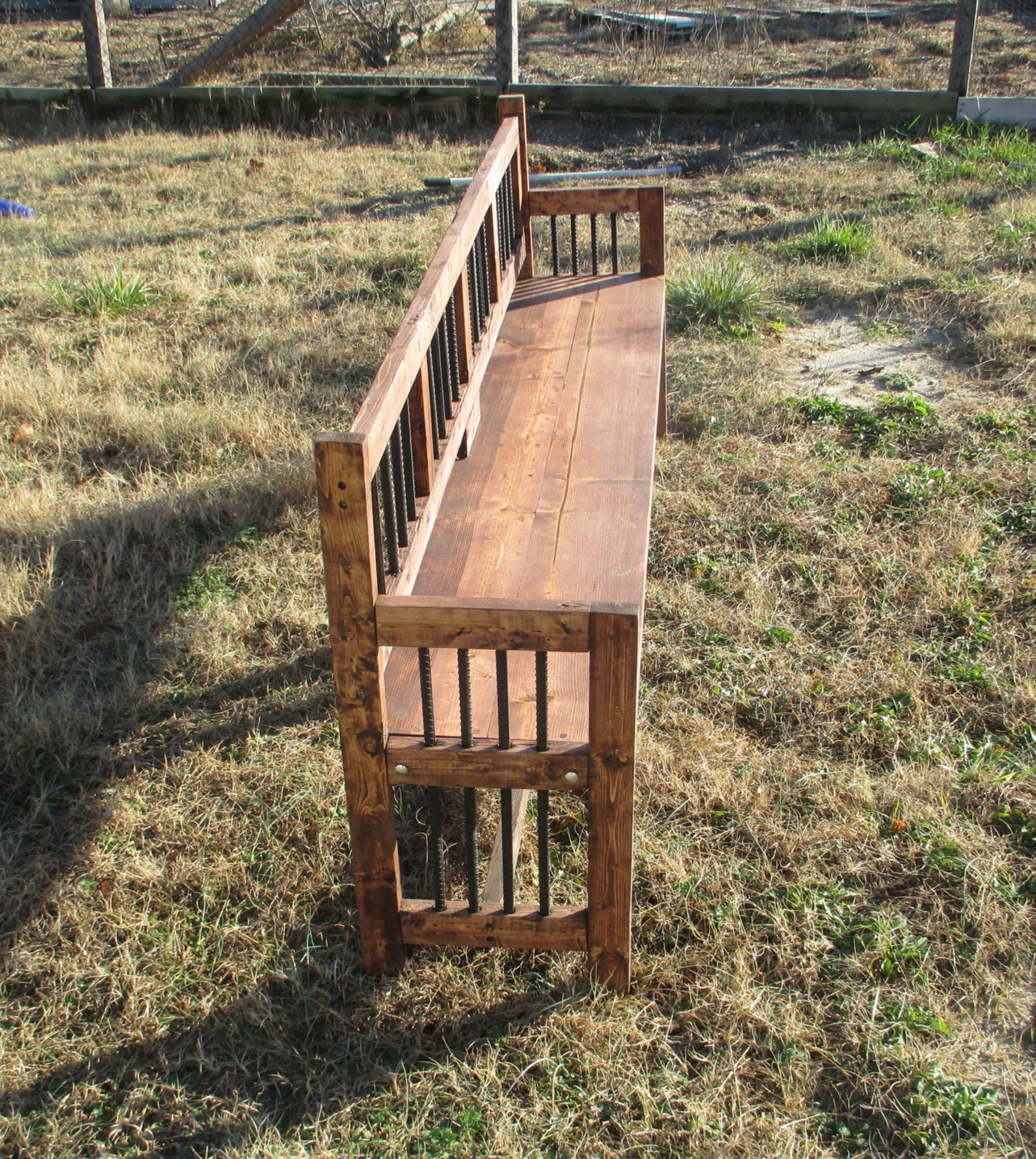 Extra Long Reclamed Wood Bench - Rustic Furniture for Indoor or ...