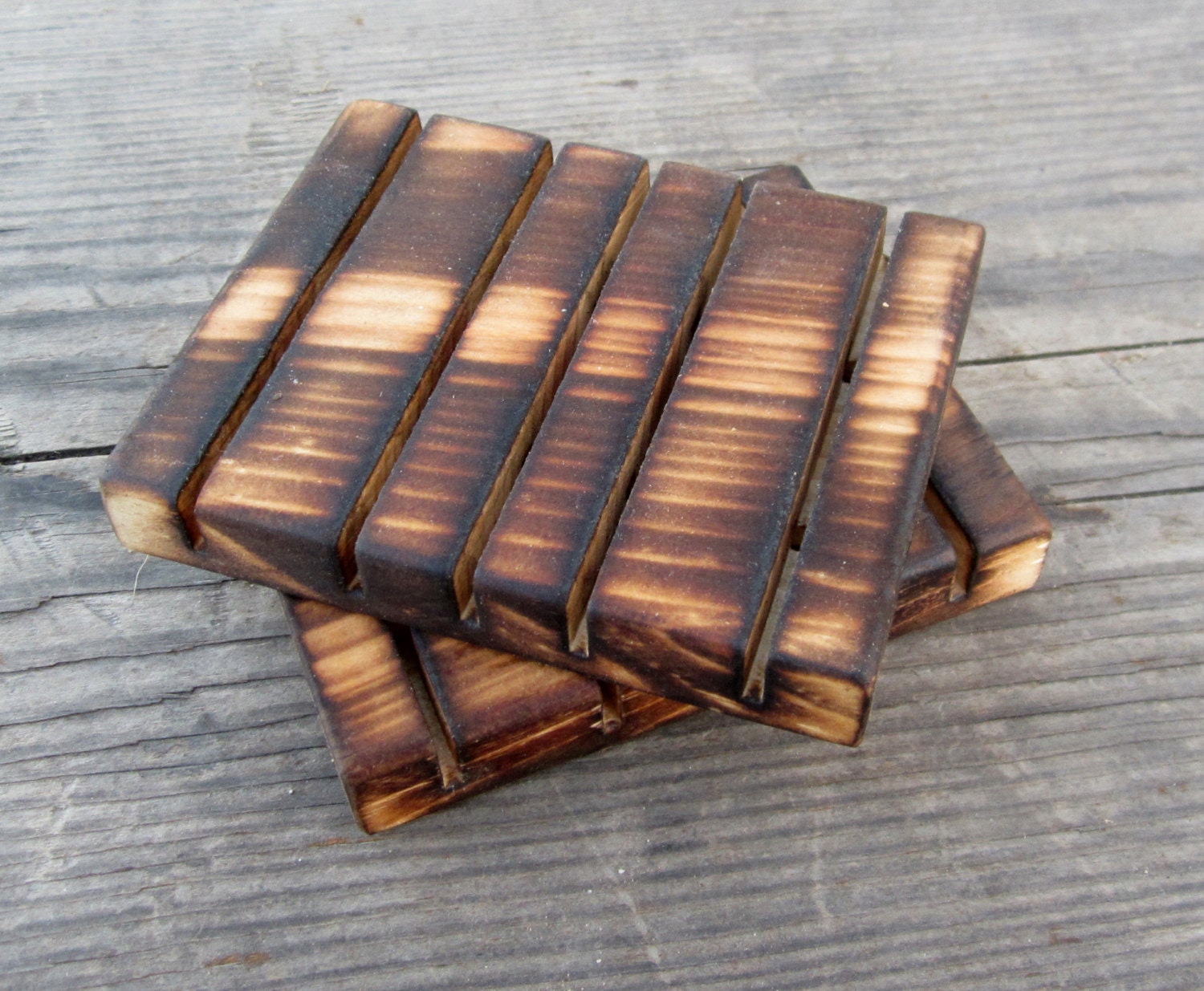 Rustic Bathroom Decor Wood Soap Dish Set Rustic Kitchen - Etsy