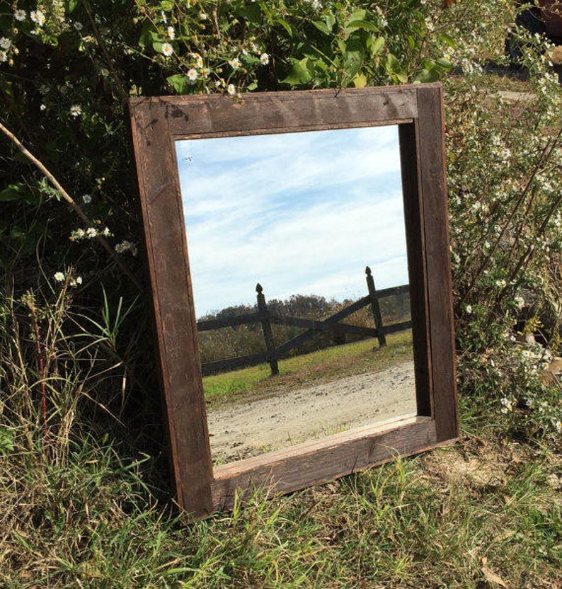 Reclaimed Wood Mirror Rustic Lodge Decor Bathroom Mirrors - Etsy