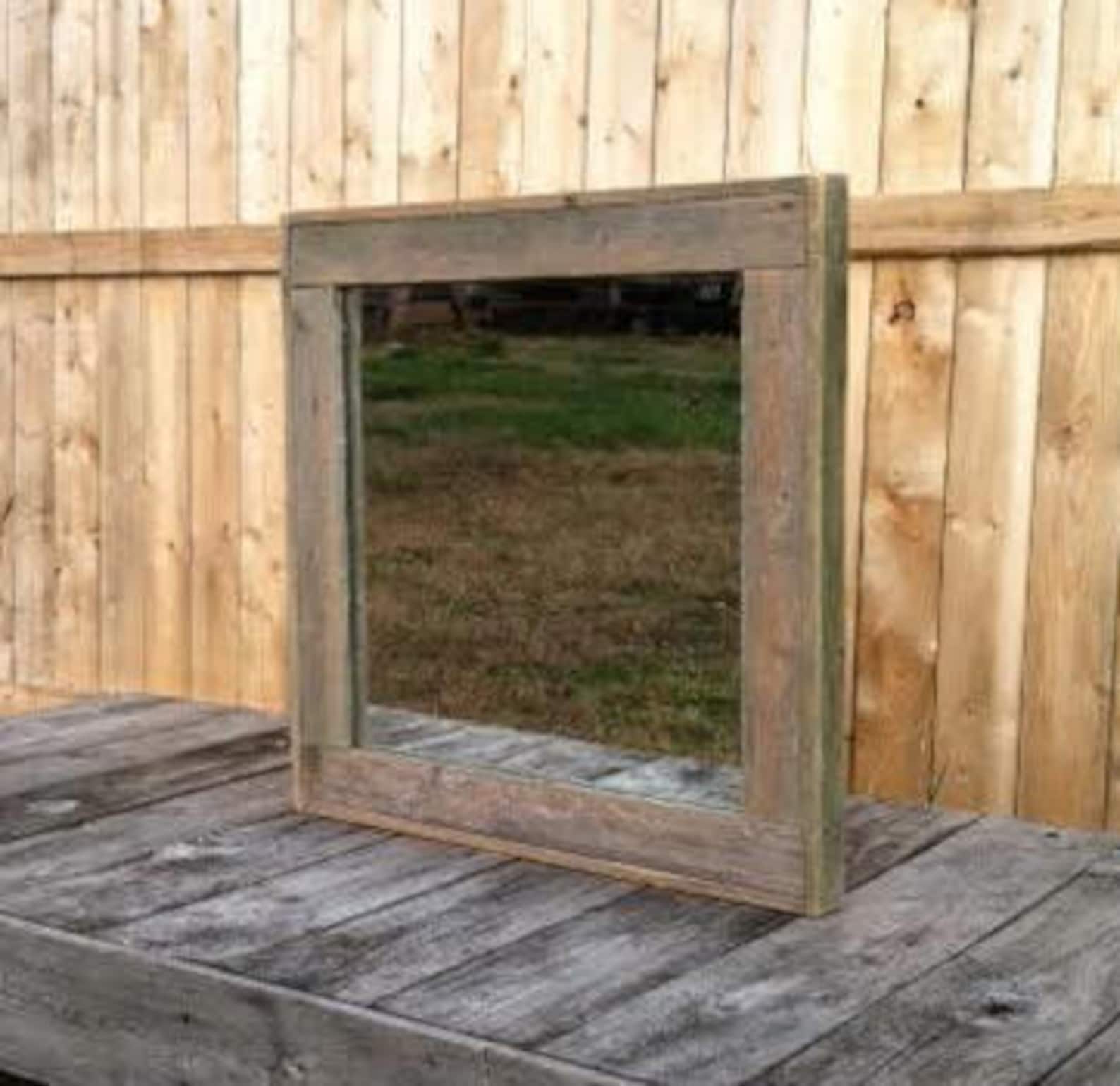 Rustic Decor - Reclaimed Wood Mirror - Man Cave - Industrial Rustic ...