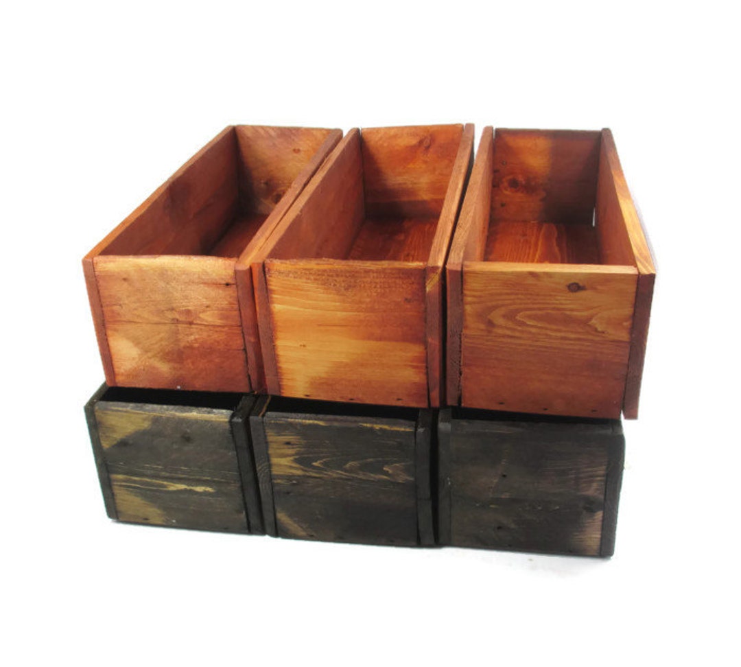Wedding Table Decor - 6 Wood Centerpiece Boxes - Reclaimed Wood Box - Etsy