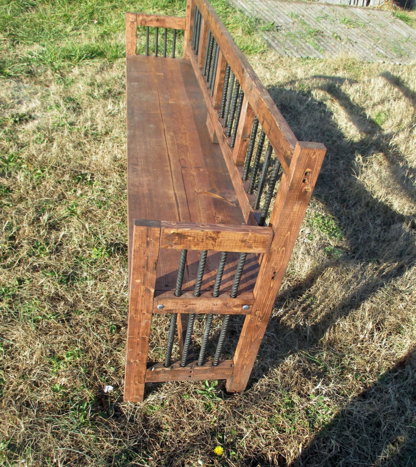 Extra Long Reclamed Wood Bench - Rustic Furniture for Indoor or ...