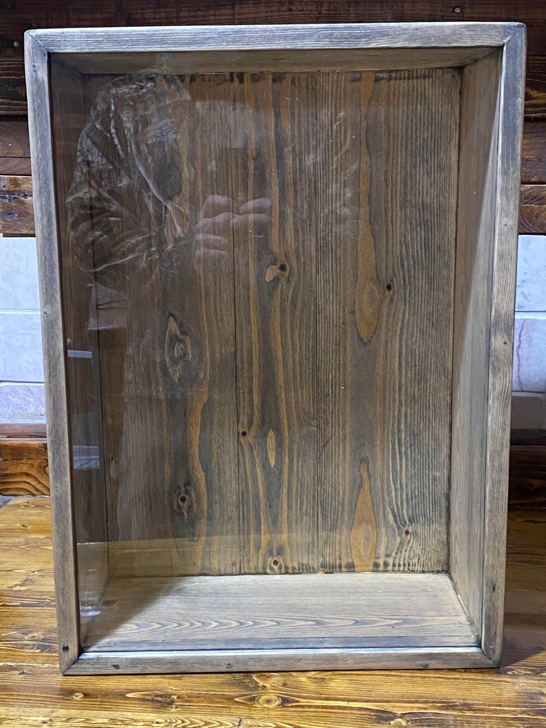 Standing Shadow Box - Rustic Display Case - Keepsake Box - Home Decor ...