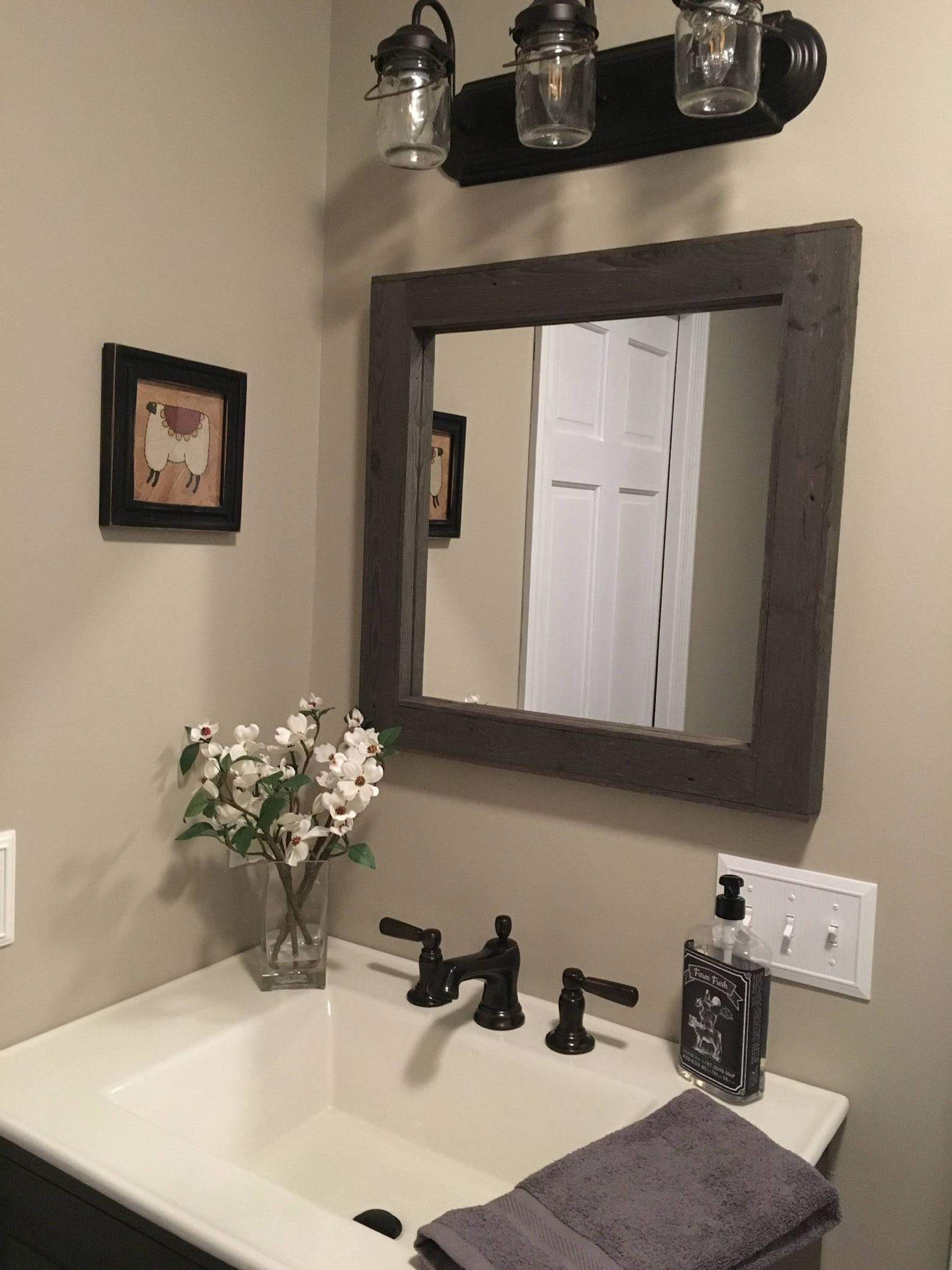 Reclaimed Wood Mirror Rustic Lodge Decor Bathroom Mirrors - Etsy