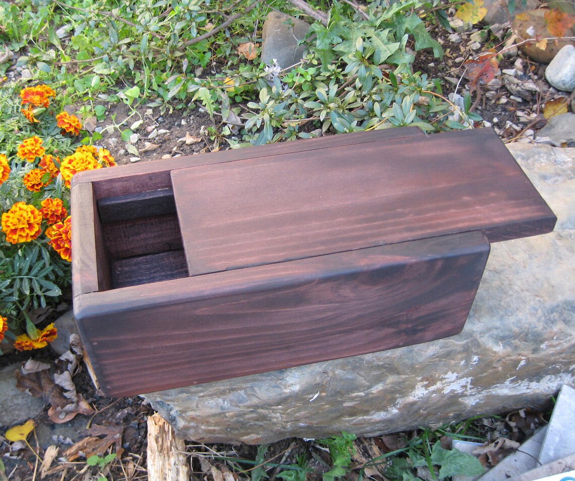 Dark Wood Box Candle Photo or Memory Keepsake Boxes | Etsy