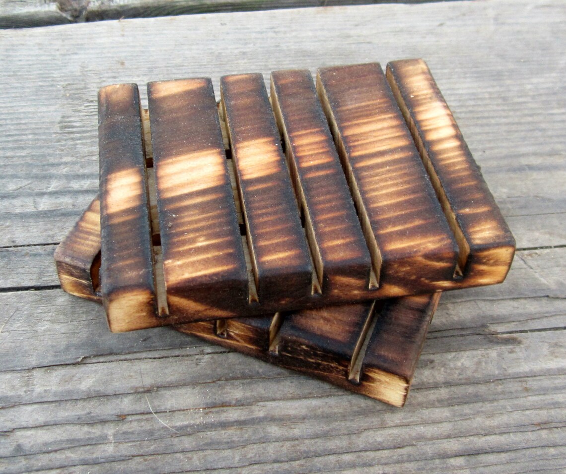 Rustic Bathroom Decor Wood Soap Dish Set Rustic Kitchen - Etsy