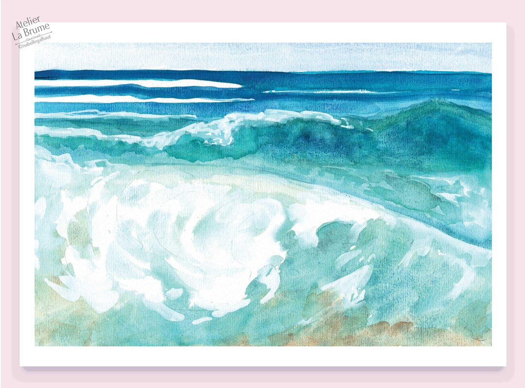 Ocean, Poster and Map of Foam and Waves - Etsy