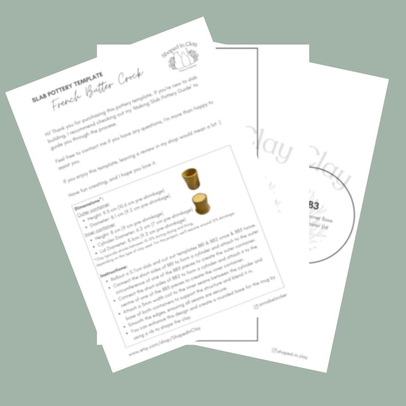 POTTERY TEMPLATE: French Butter Crock / Butter Keeper - Etsy