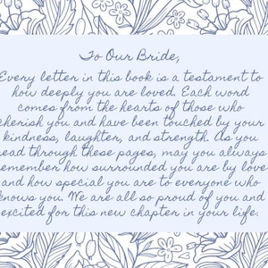 Personalized Letters to the Bride Book: Sentimental Wedding Keepsake - Etsy