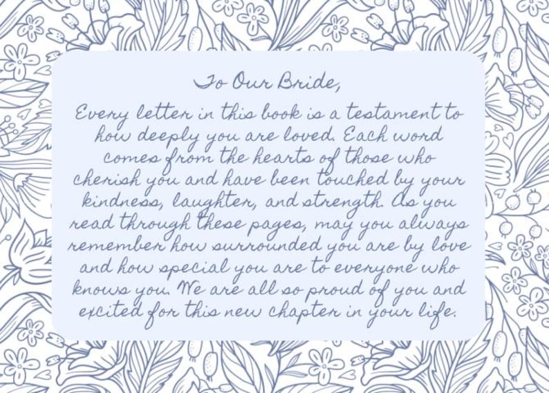 Letters to the Bride Book – Personalized Wedding Gift, Bridal Shower ...