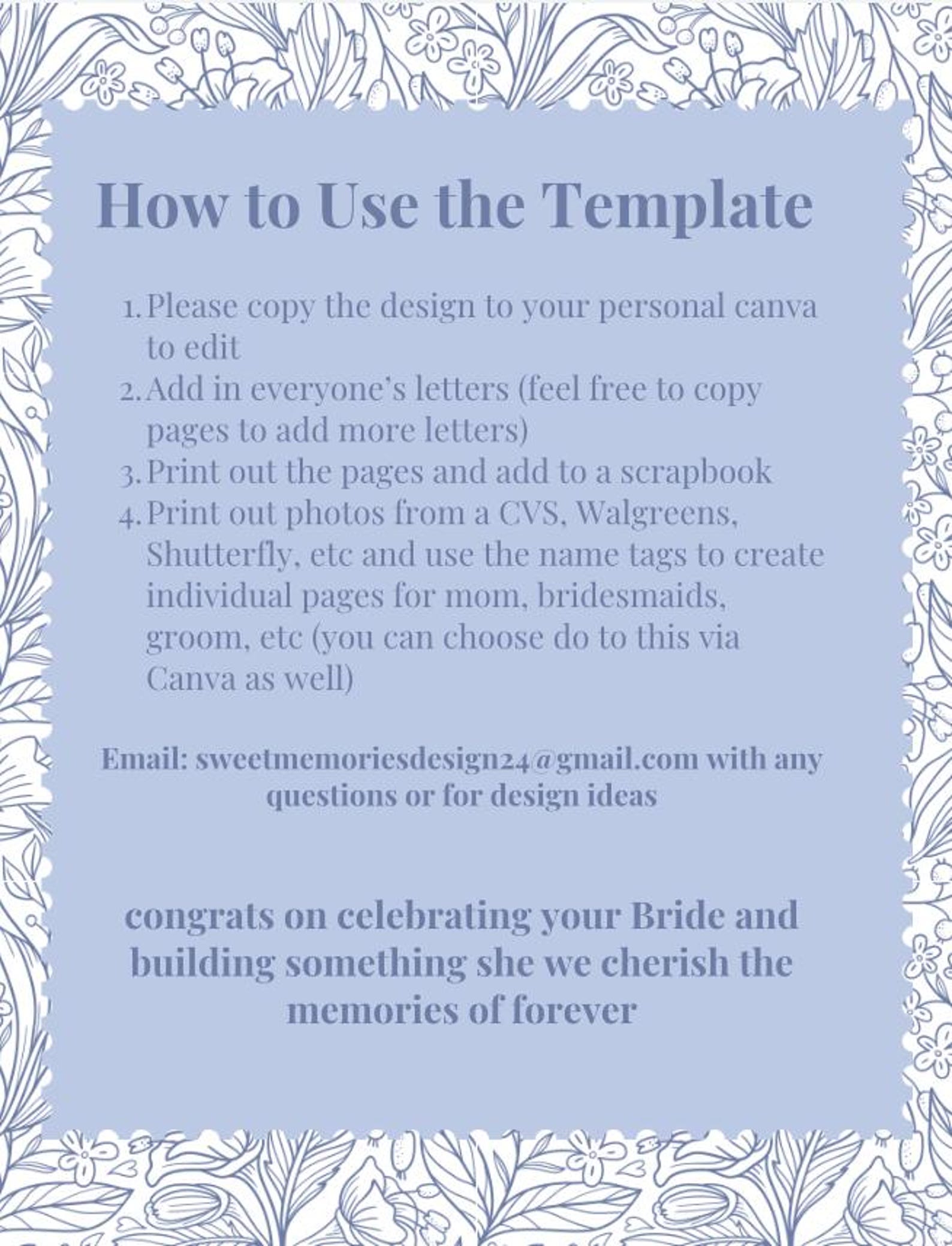 Letters to the Bride Template — Editable Canva Scrapbook, Digital ...