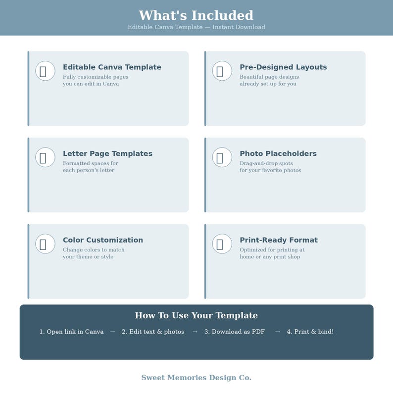 Letters to the Bride Template — Editable Canva Scrapbook, Digital ...