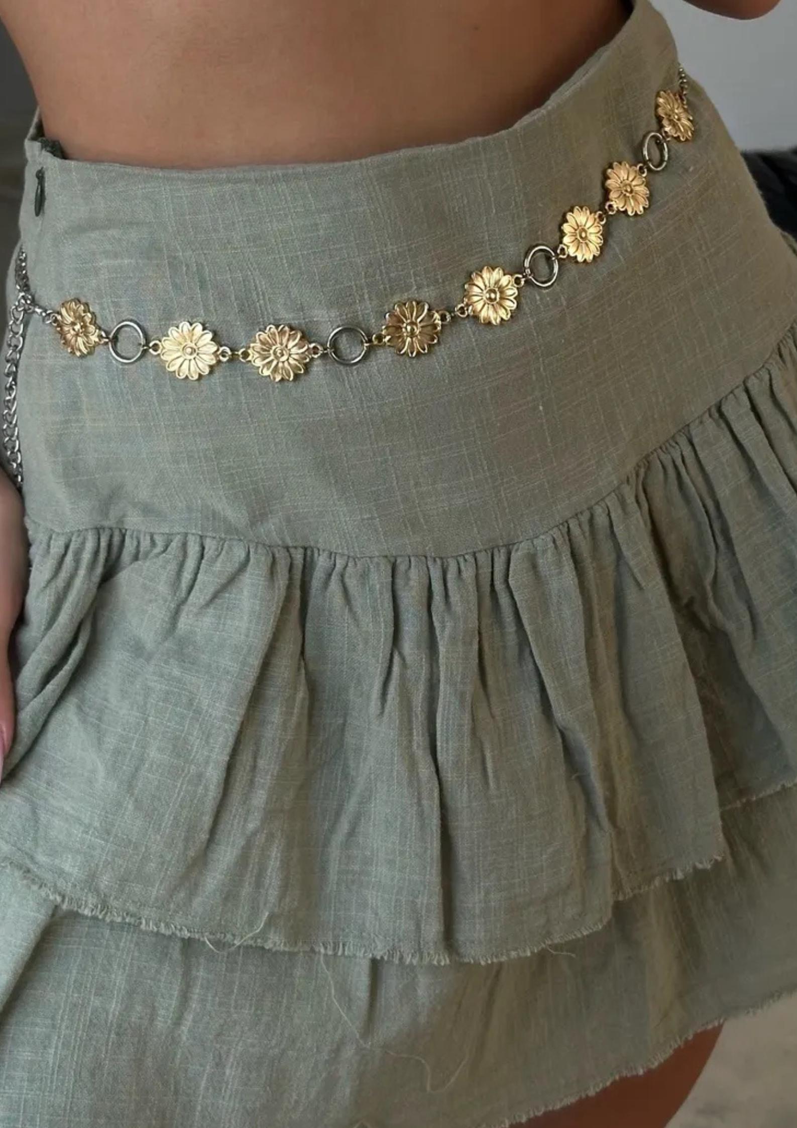 Gold Daisy Chain Belt: Bohemian Floral Waist Jewelry - Etsy