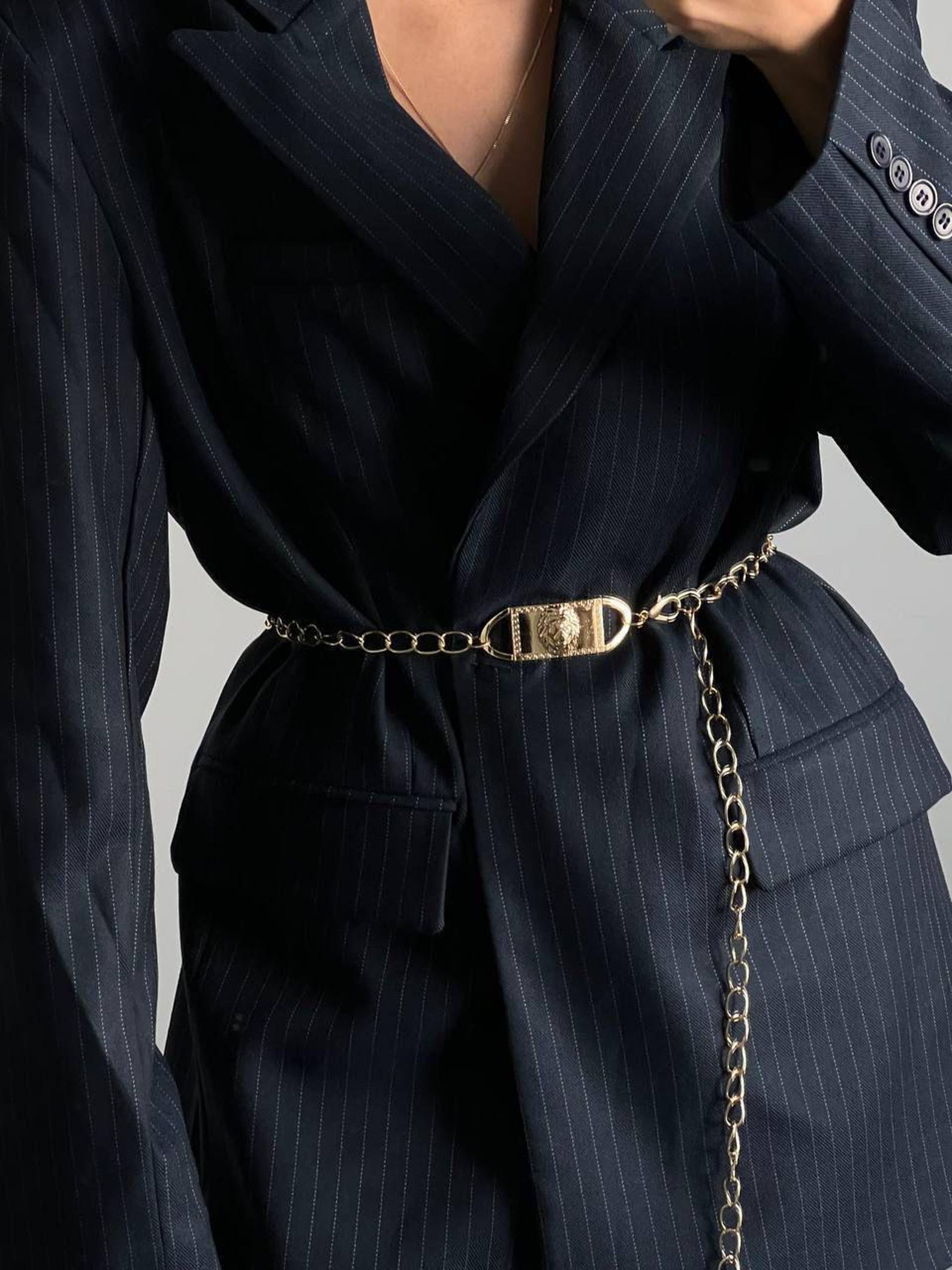 Gold Chain Belt, Lion Buckle Belt, Adjustable Waist Belt, Gold Waist ...