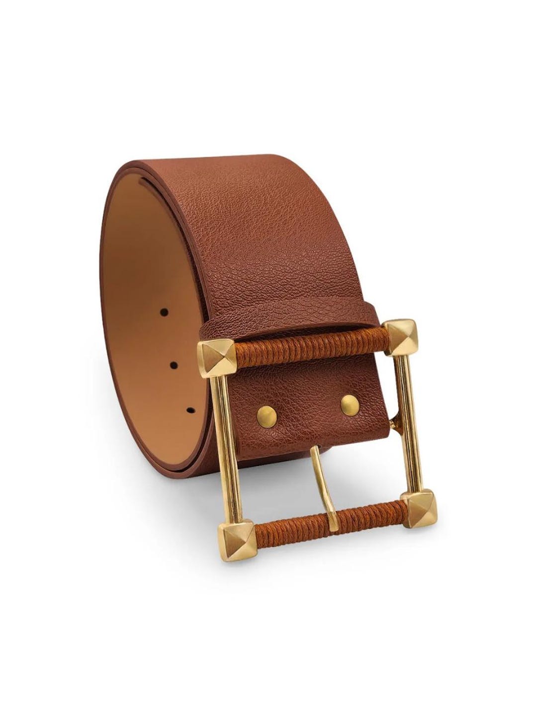Wide Tan Belt, Vegan Leather Belt, Gold Buckle Belt, Statement Waist ...