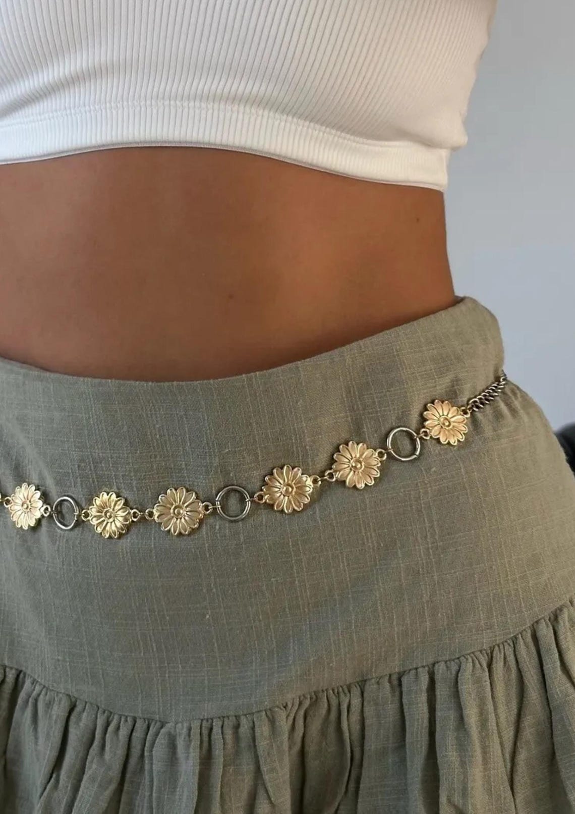 Bohemian Floral Waist Chain, Women’s Layered Waist Jewelry, Minimalist ...