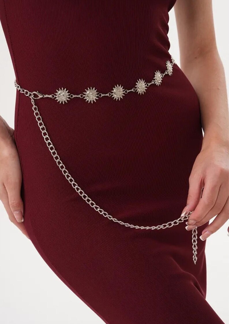 Sun Chain Belt: Gold or Silver Boho Waist Chain, Handmade in Turkey - Etsy