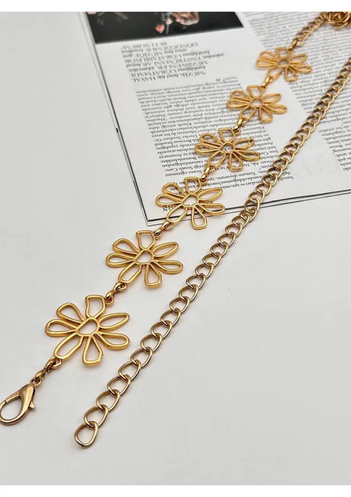 Gold Daisy Chain Belt: Boho Floral Waist Jewelry - Etsy